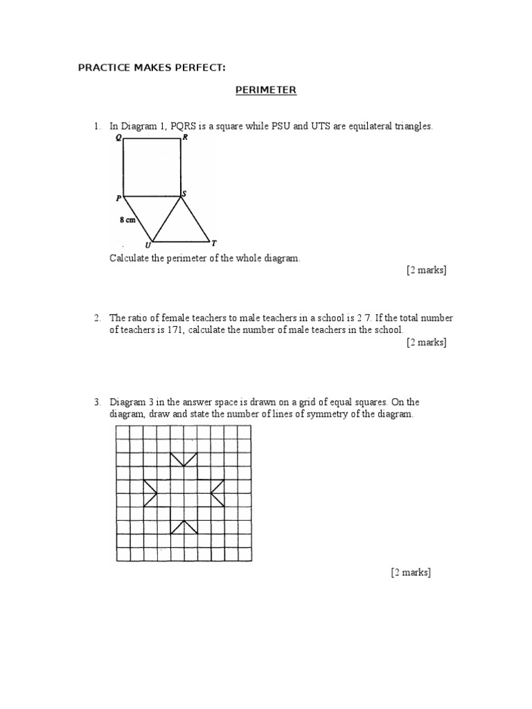 Practice Makes Perfect 11 Perimeter) | PDF | Elementary Geometry ...