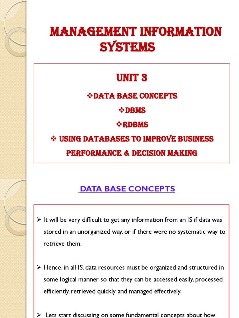 MIS Tim UNIT 3 | Download Free PDF | Data Warehouse | Databases