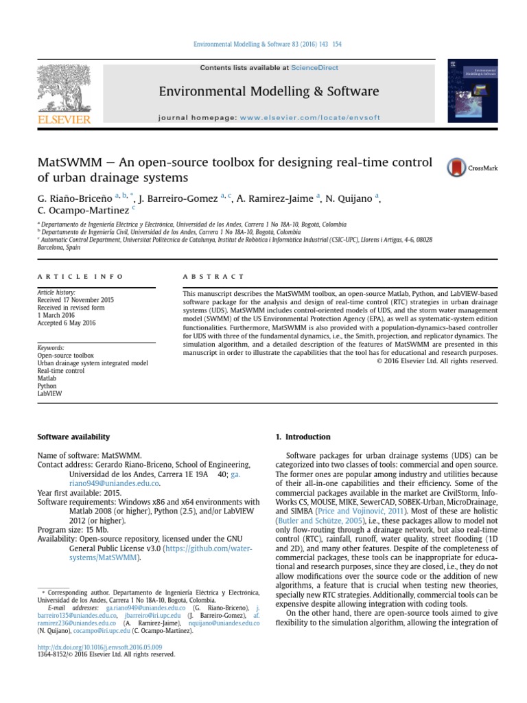 Environmental Modelling & Software | PDF | Simulation | Library (Computing)