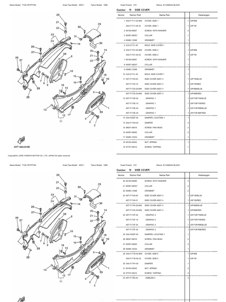 19 T105 Crypton Side Cover PDF | PDF
