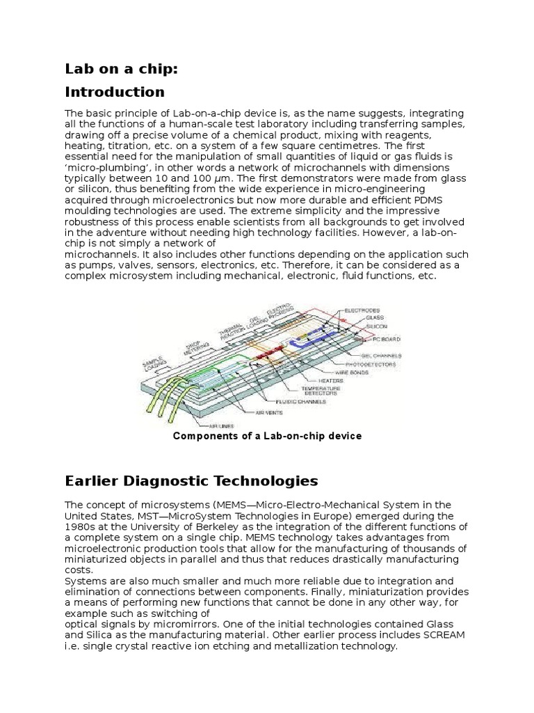 Components of A Lab-On-Chip Device | PDF | Chemistry | Materials