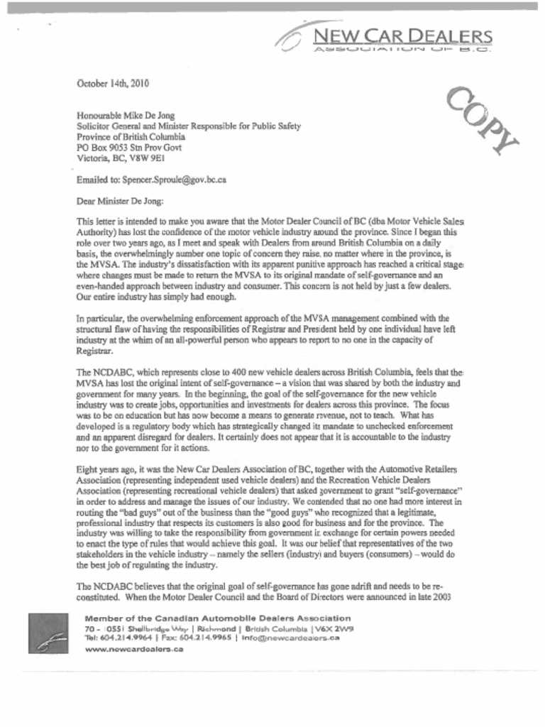 New Car Dealers - Letters | PDF