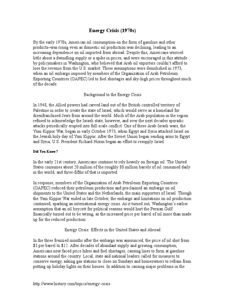 4-5 1970s Energy Crisis | PDF | Energy Crisis | 1973 Oil Crisis