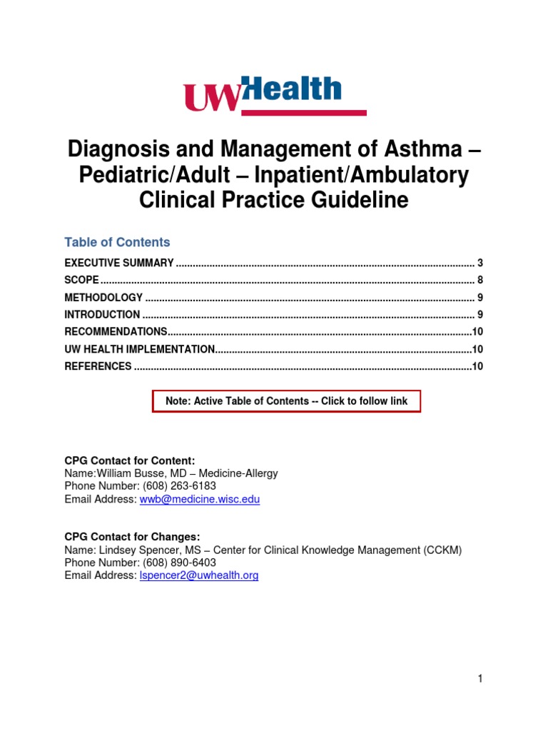 1 CPG Asthma Guidelines | PDF | Asthma | Randomized Controlled Trial