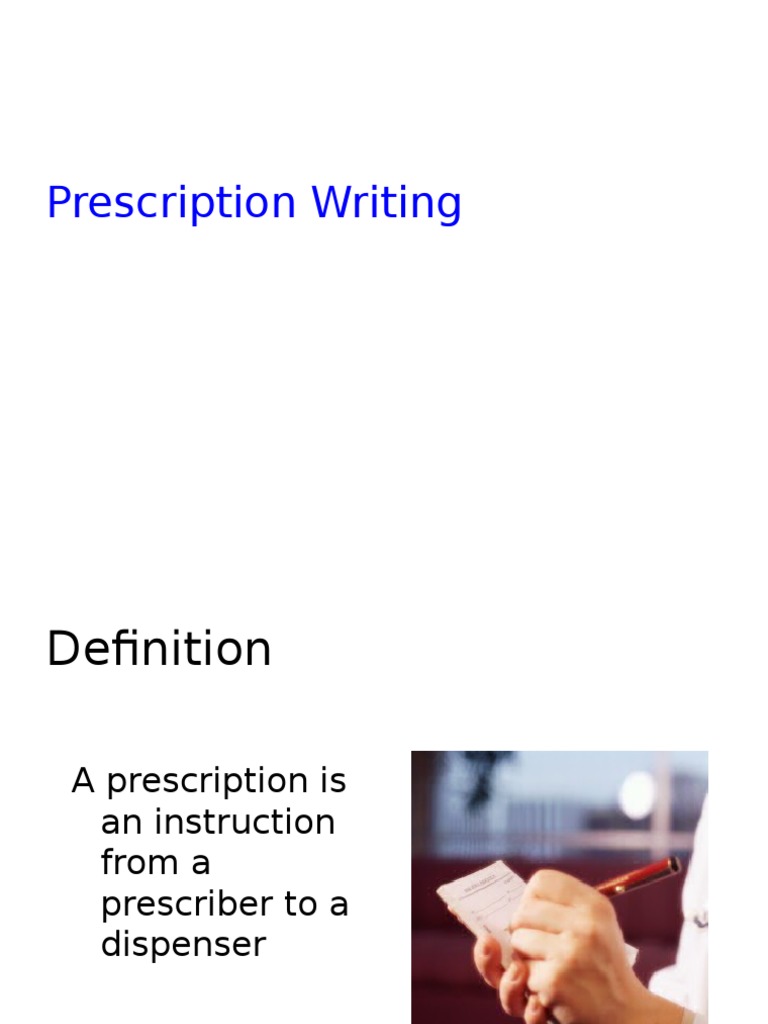 Prescription Writing | PDF | Medical Prescription | Patient