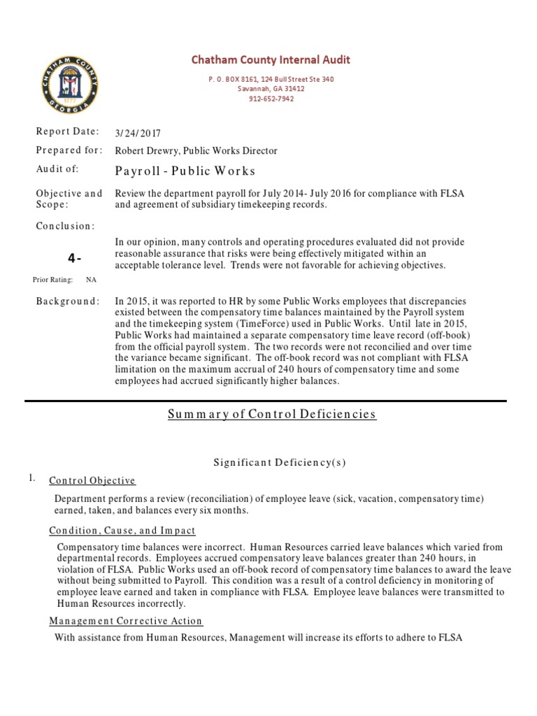 2017-12 Payroll - Public Works Audit Report | PDF | Fair Labor ...