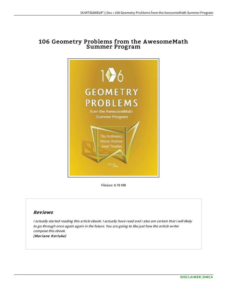 106 Geometry Problems From The Awesomemath Summe | PDF | Written Communication | Publishing