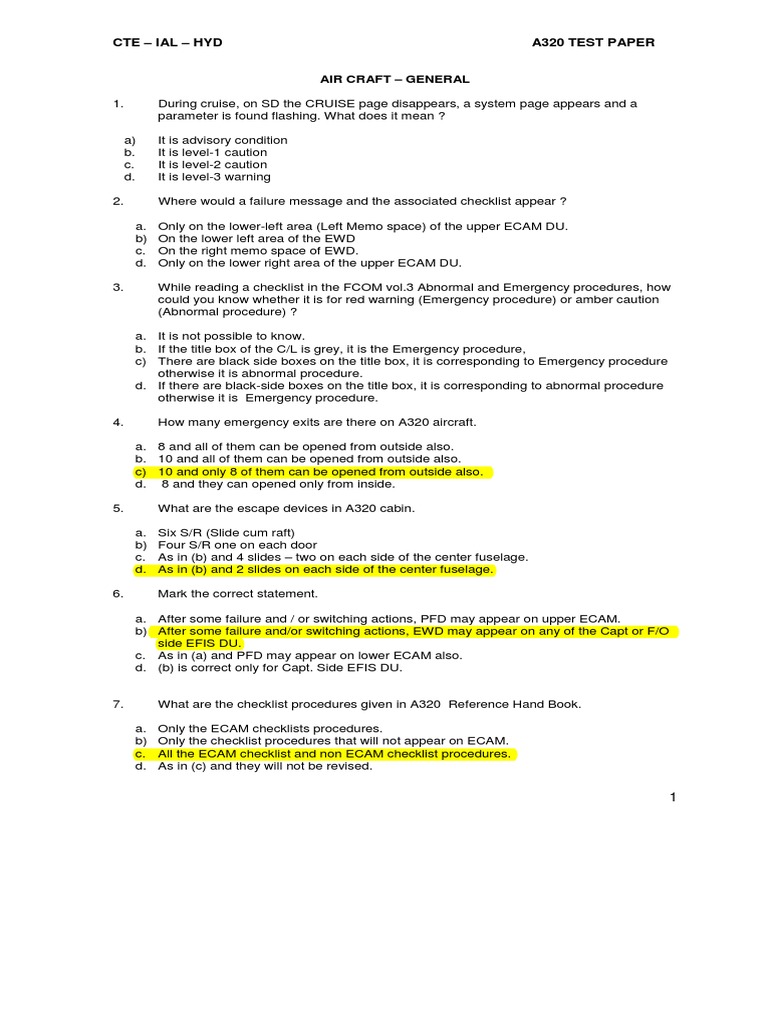 CTE A-320 Questions | PDF | Technology & Engineering