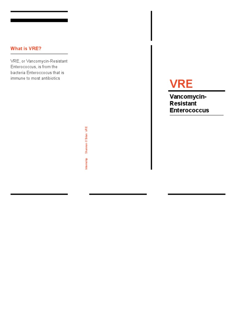 What Is VRE?: Vancomycin-Resistant Enterococcus | PDF