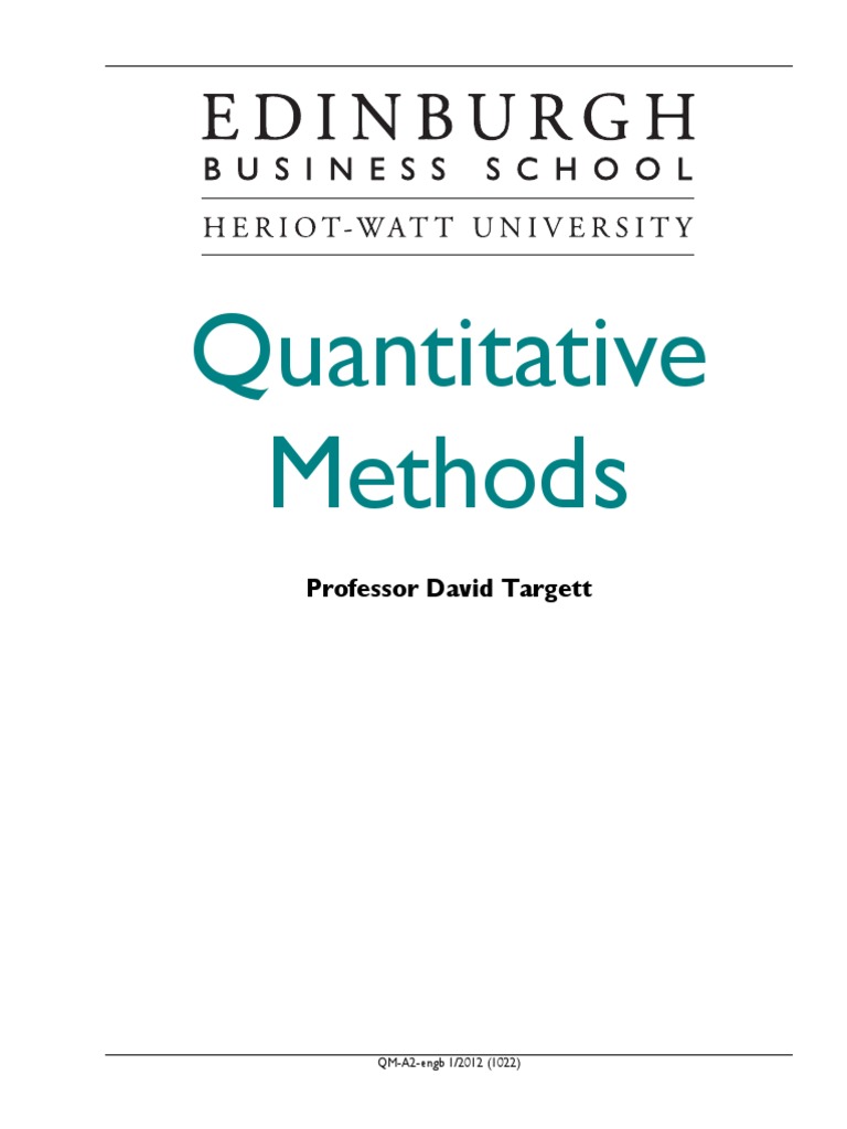 Quantitative Methods PDF | PDF