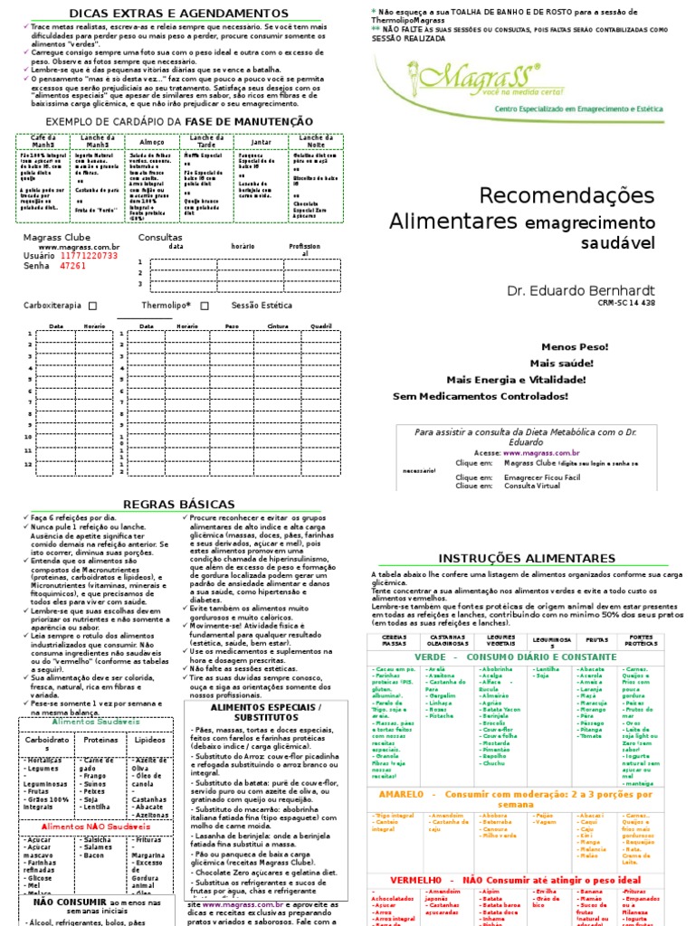 Dieta Metabolica Magrass | PDF | Soja | Alimentos