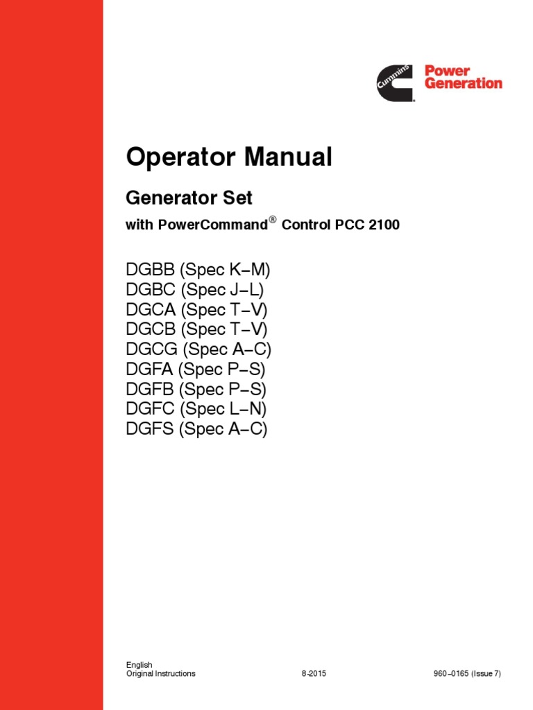 DGCB Operators Manual | PDF | Electricity | Switch