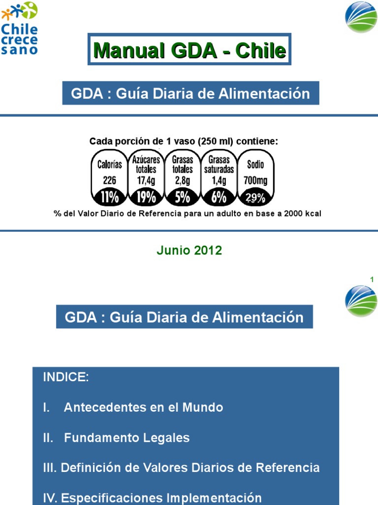 GDA. Actualización (07-2012) | PDF | Caloría | Nutrientes