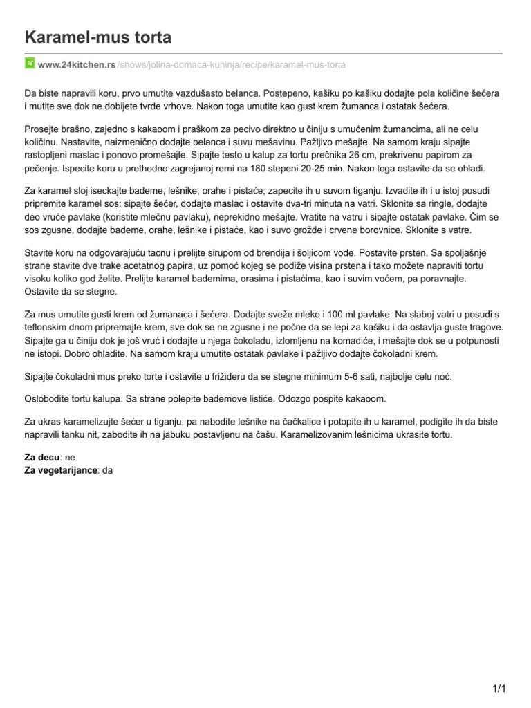 24kitchen - Rs Karamel Mus Torta | PDF