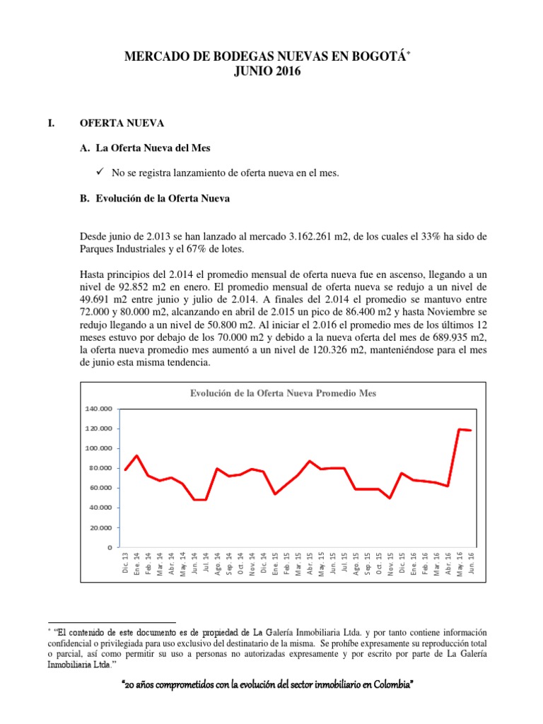 Bogota Informe Bodegas 06-16 | PDF | Instituciones Economicas | Oferta (economía)