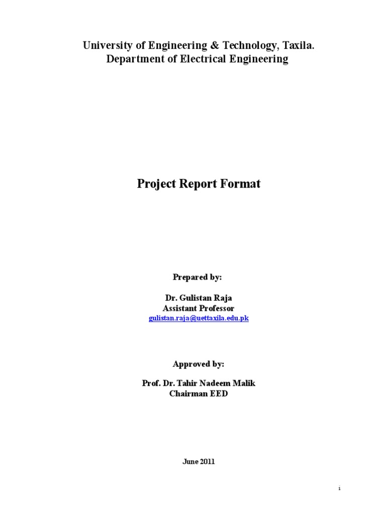 Guidlines BSC Elect Engg Final Year Project Report Writing | PDF ...