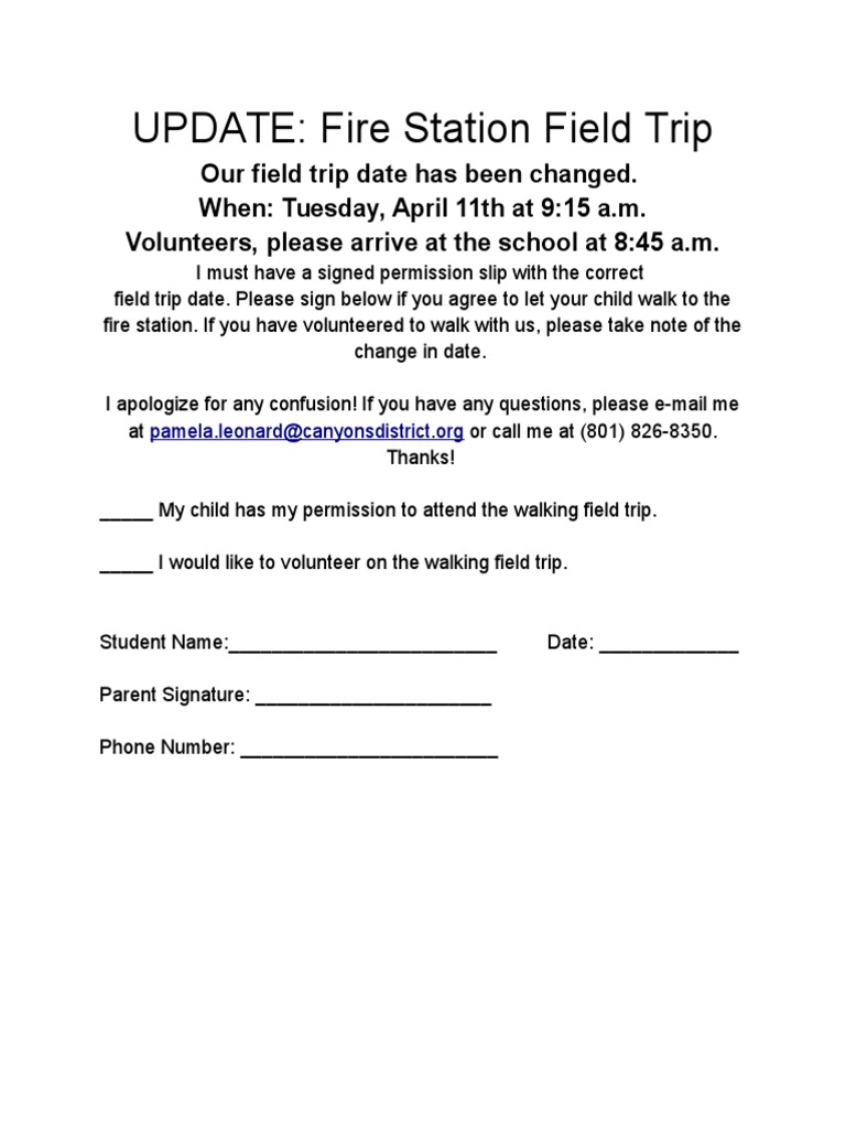 UPDATE: Fire Station Field Trip | PDF | Career & Growth