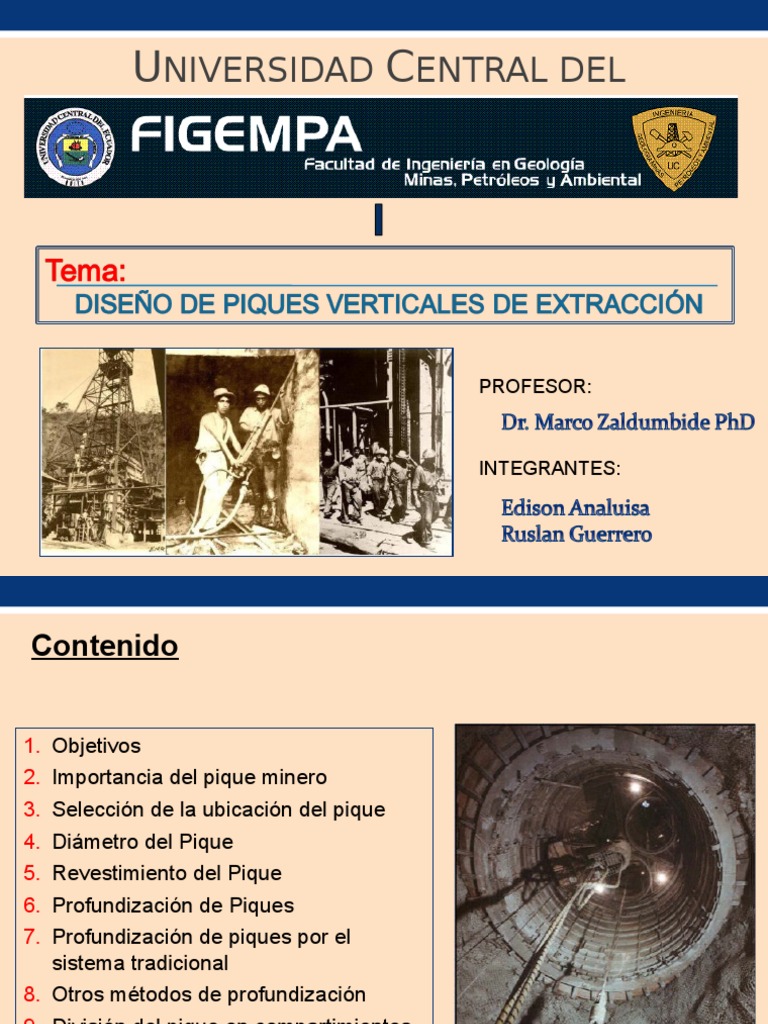 Diseño de Piques de Extraccion | PDF | Minería | Science