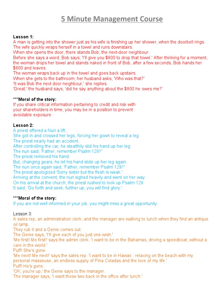 5 Minute Management Course | PDF