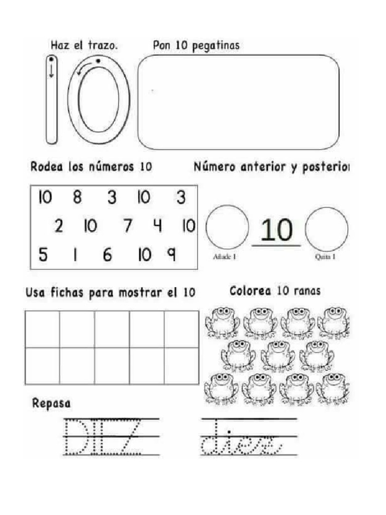 Tareas Números 1 Al 10 | PDF