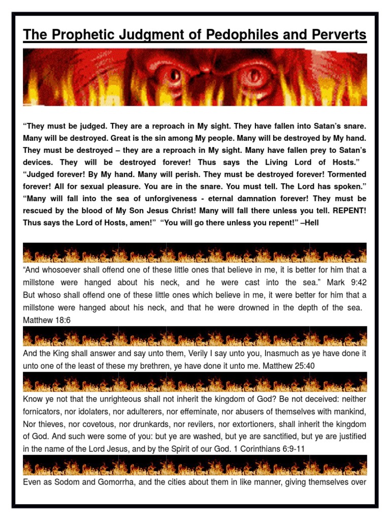 The Prophetic Judgment of Pedophiles and Perverts | PDF