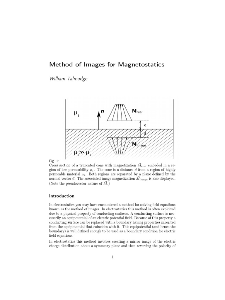 Method of Images For Magnetostatics | PDF | Magnetic Field | Magnetization