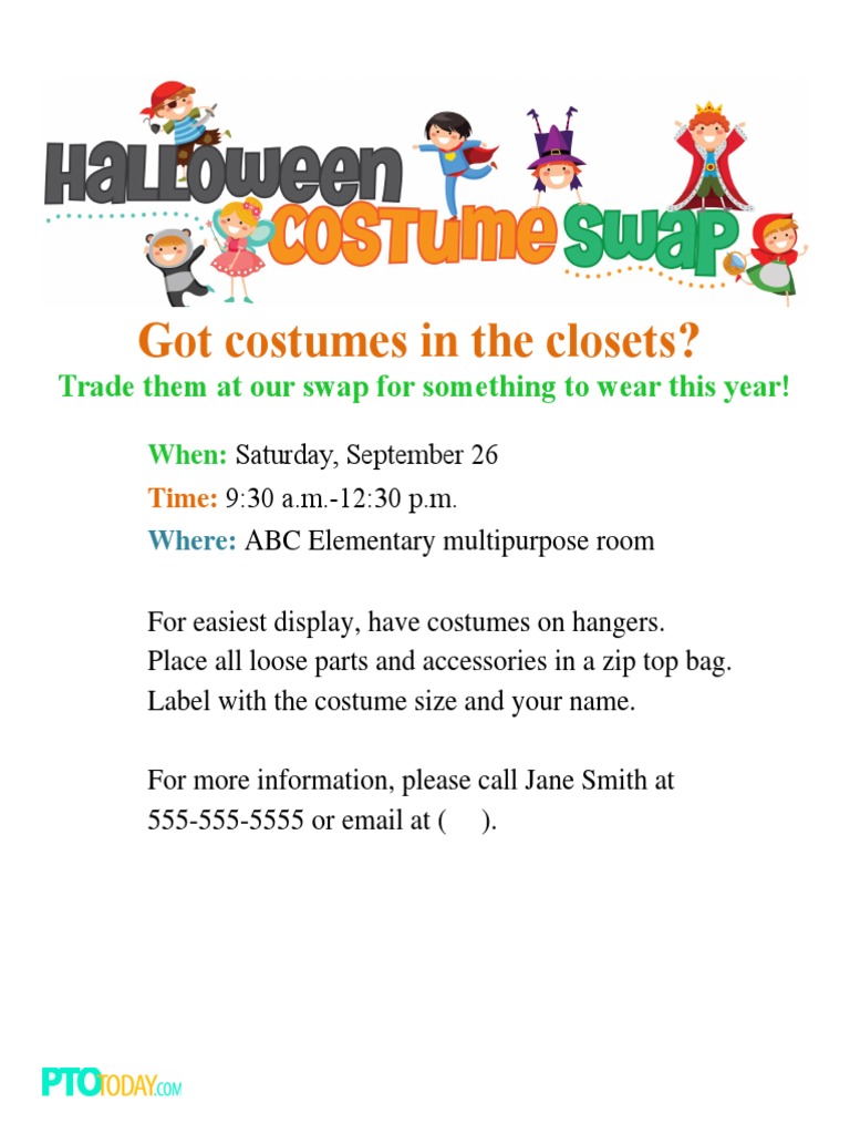 Halloween Costume Swap Flyer Pdf