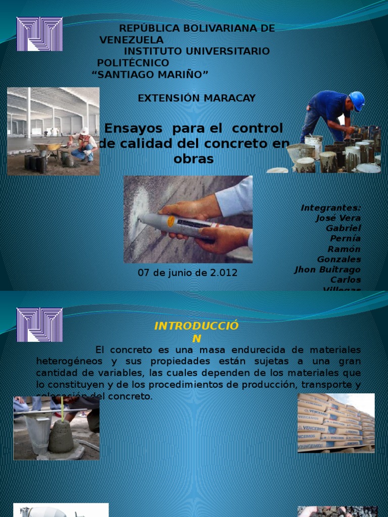 Ensayos Control de Calidad | Descargar gratis PDF | Hormigón | Acero