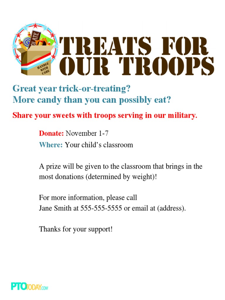 Halloween Treats For Troops Flyer | PDF