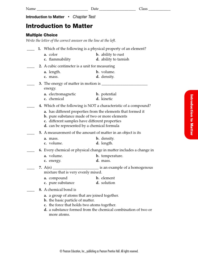 Physical and Chemical Changes Worksheet | PDF | Matter | Chemical ...