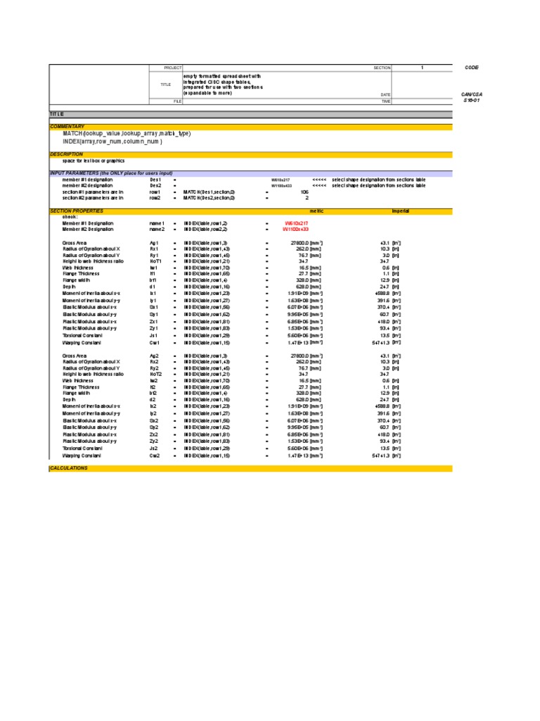 CISC Steel Shapetables | PDF | Physics | Physical Quantities
