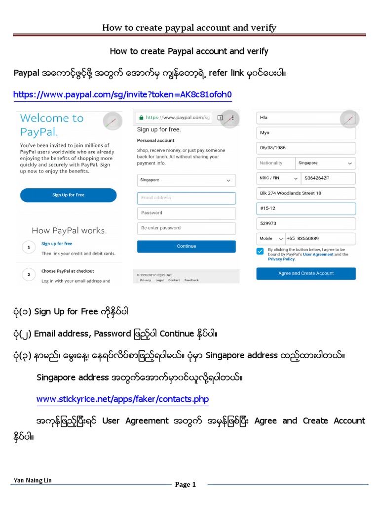 How To Create Paypal Account And Verify Pdf Pay Pal Cyberspace