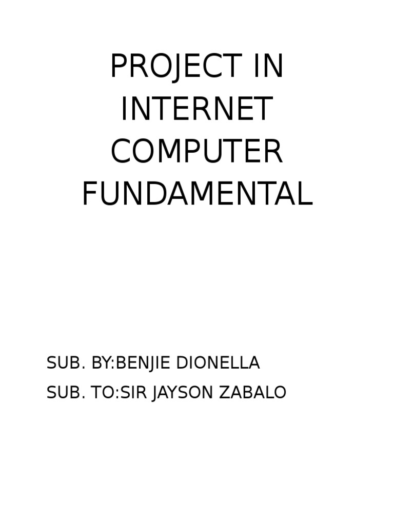 Project in Internet Computer Fundamental | PDF