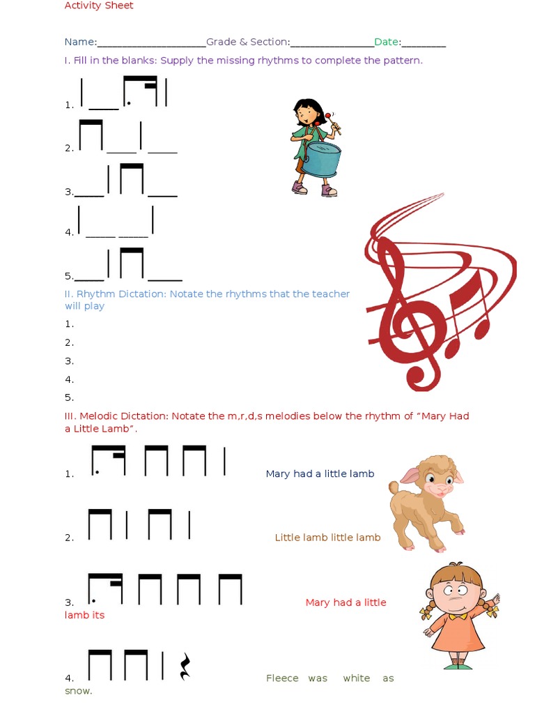 Activity Sheet For Kids | PDF