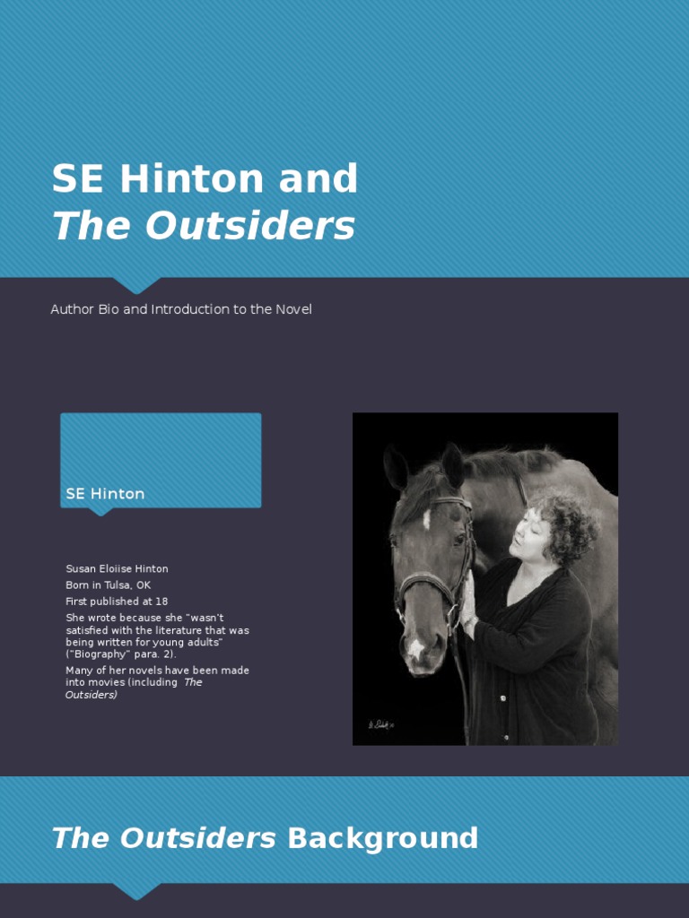 Se Hinton and The Outsiders | PDF | Novels Adapted Into Films ...