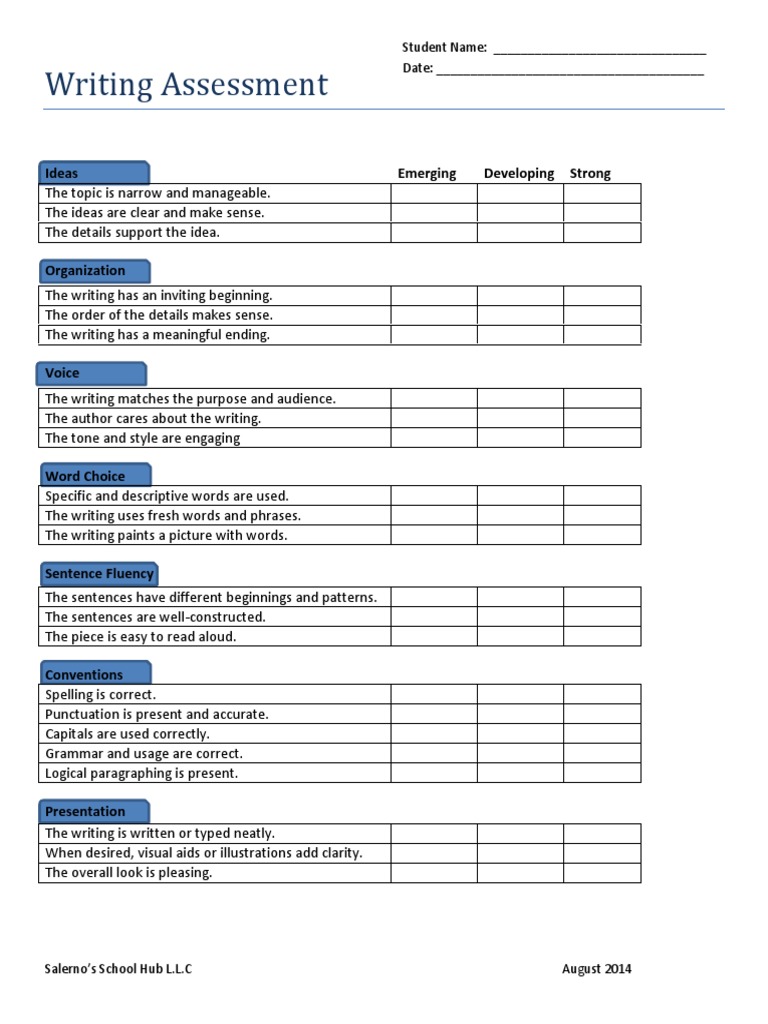 Writingassessment | PDF