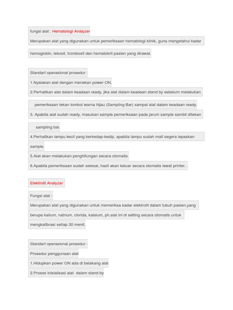 SOP Penggunaan Alkes | PDF