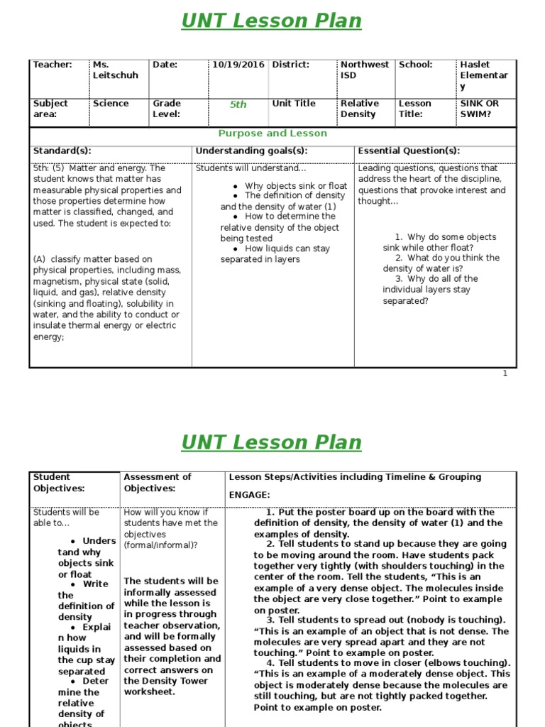 Purpose and Lesson | PDF | Lesson Plan | Matter