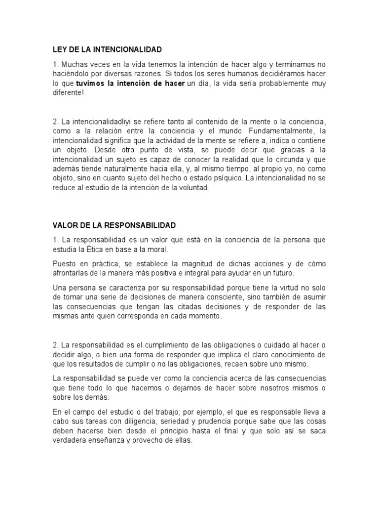 Ley de La Intencionalidad | PDF