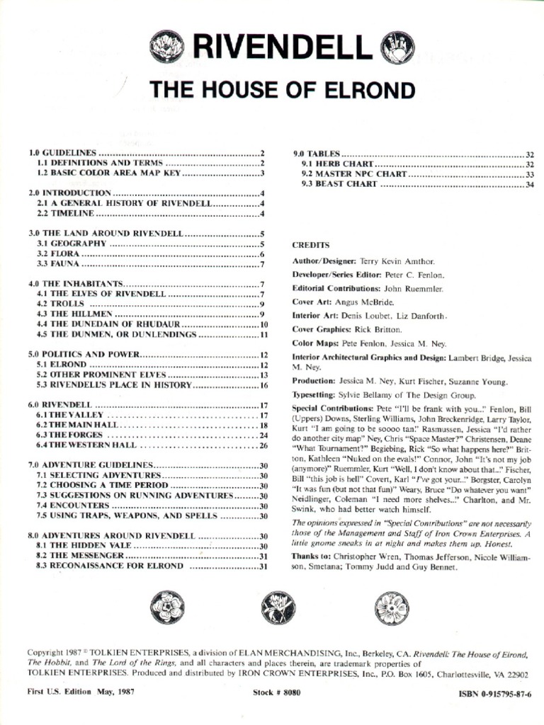 Rivendell The House of Elrond | PDF