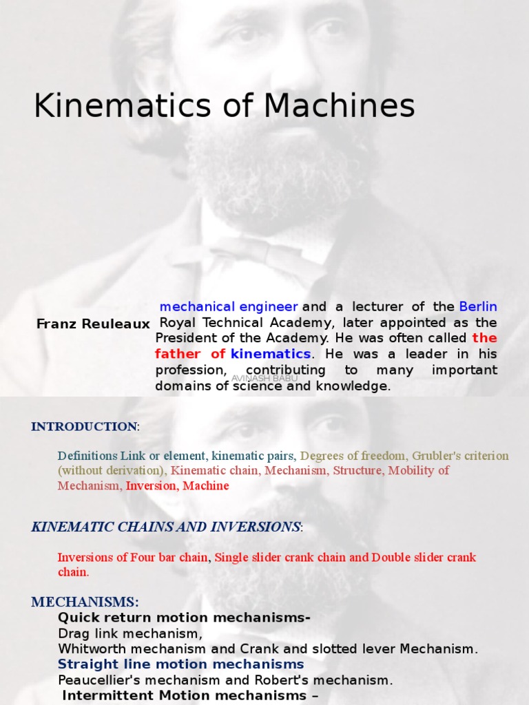 Introduction To Kinematics of Machines | PDF | Kinematics | Physics