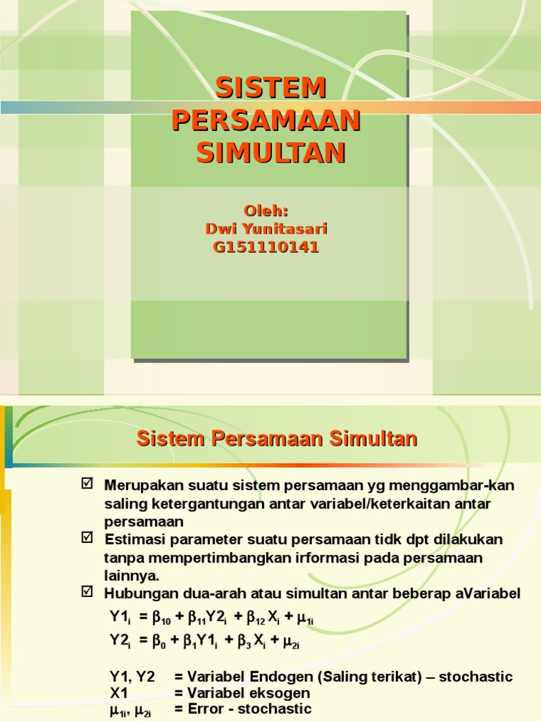Model Persamaan Simultan dalam Ekonomi | PDF