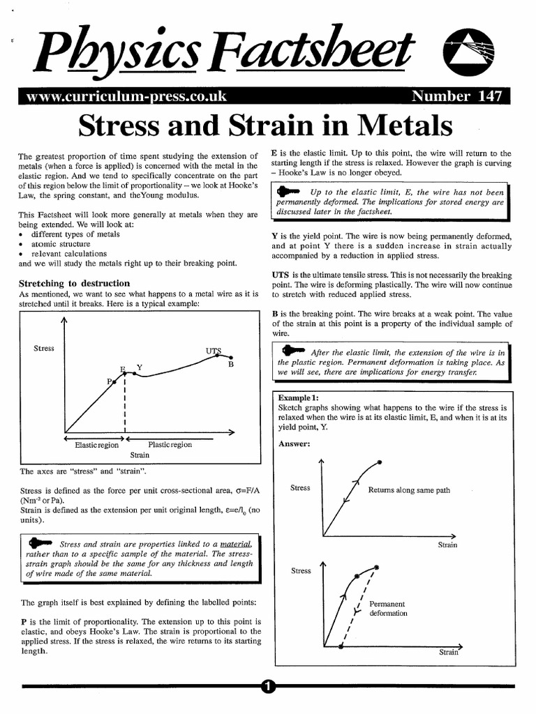 Stress and Strain in Metals | PDF