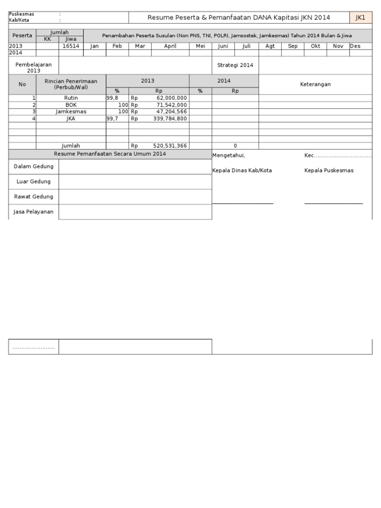 Rekap Format JK 2 | PDF