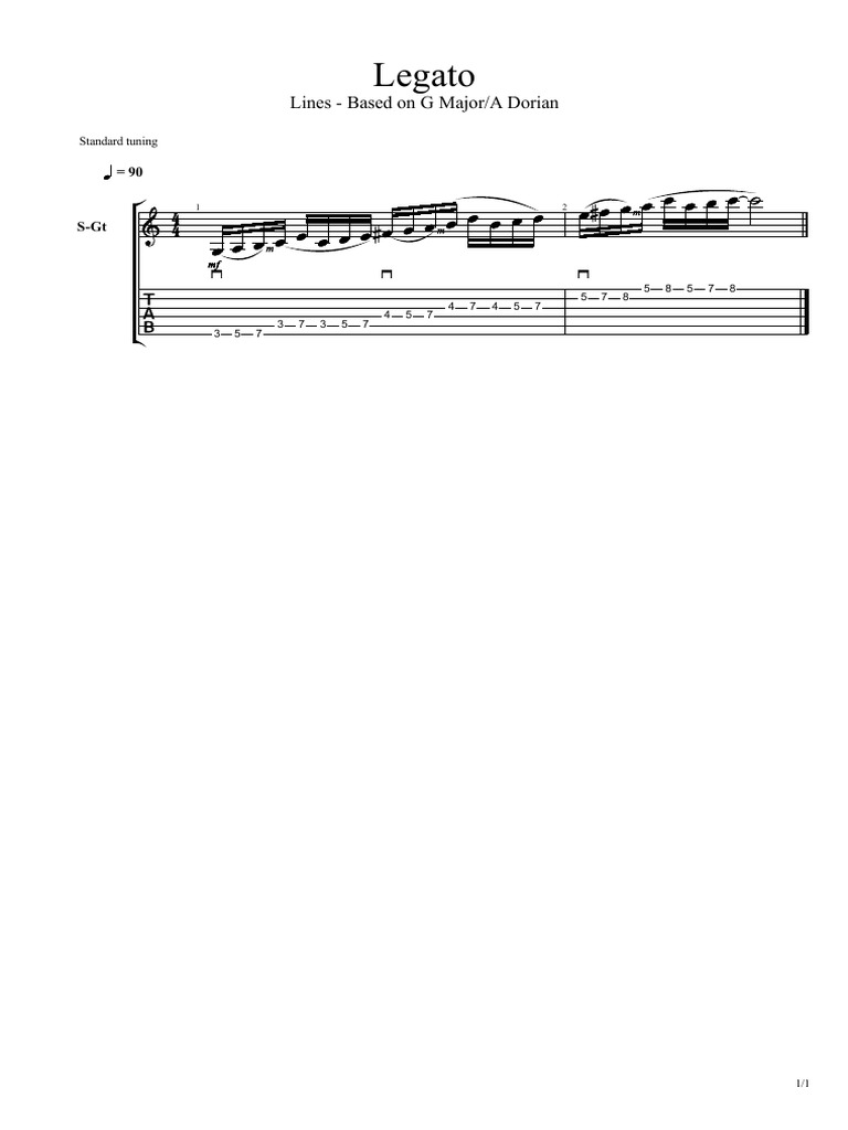 Legato: Lines - Based On G Major/A Dorian | PDF