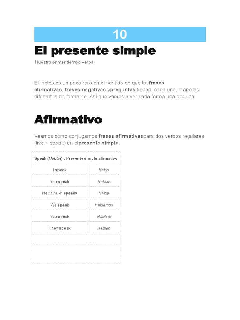 Presente Simple | PDF