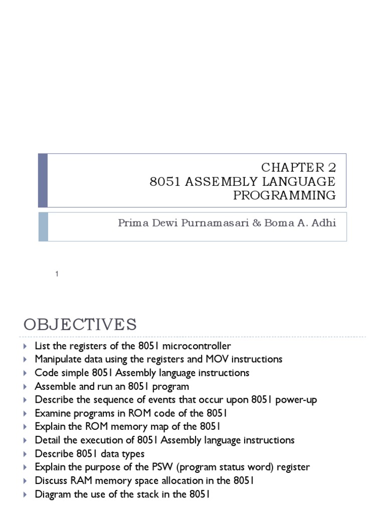 Understanding the Fundamentals of 8051 Microcontroller Assembly Language Programming | PDF ...