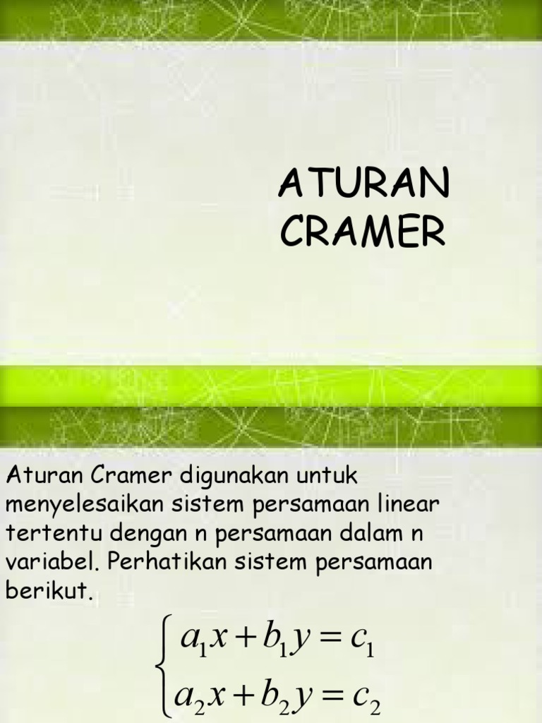 Aturan Cramer | PDF