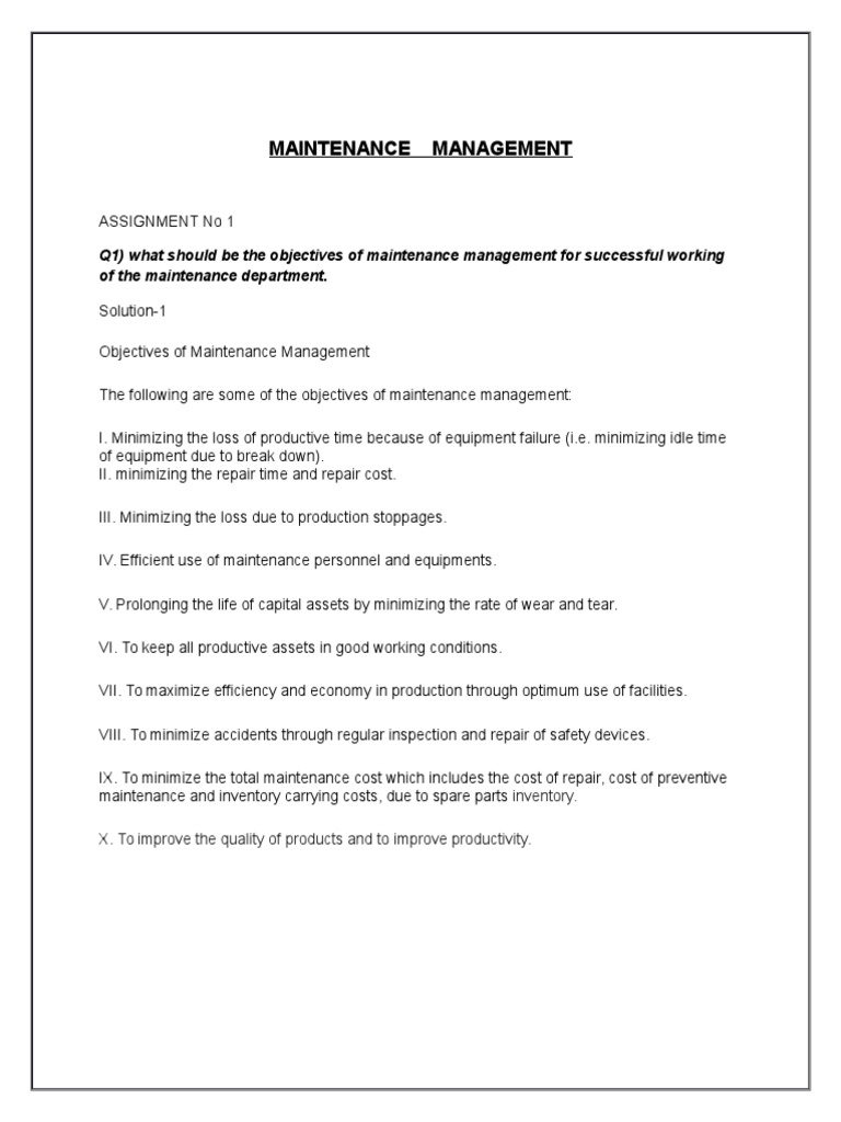 Maintenance Management | PDF | Maintenance | Reliability Engineering