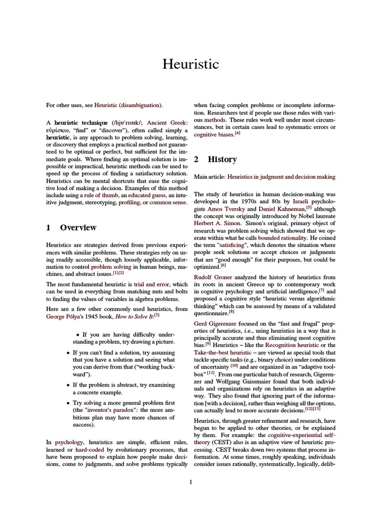 Heuristic | PDF | Heuristic | Heuristics In Judgment And Decision Making